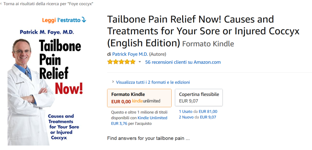 Tailbone Pain Book Available on Amazon’s UK, Germany, France and Italy ...
