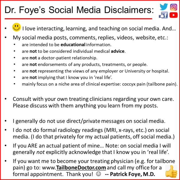 Social Media Disclaimers | Tailbone Doctor